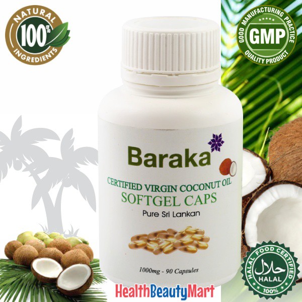 General Health Booster Baraka Virgin Coconut Oil Softgel 1000mg 90 ...