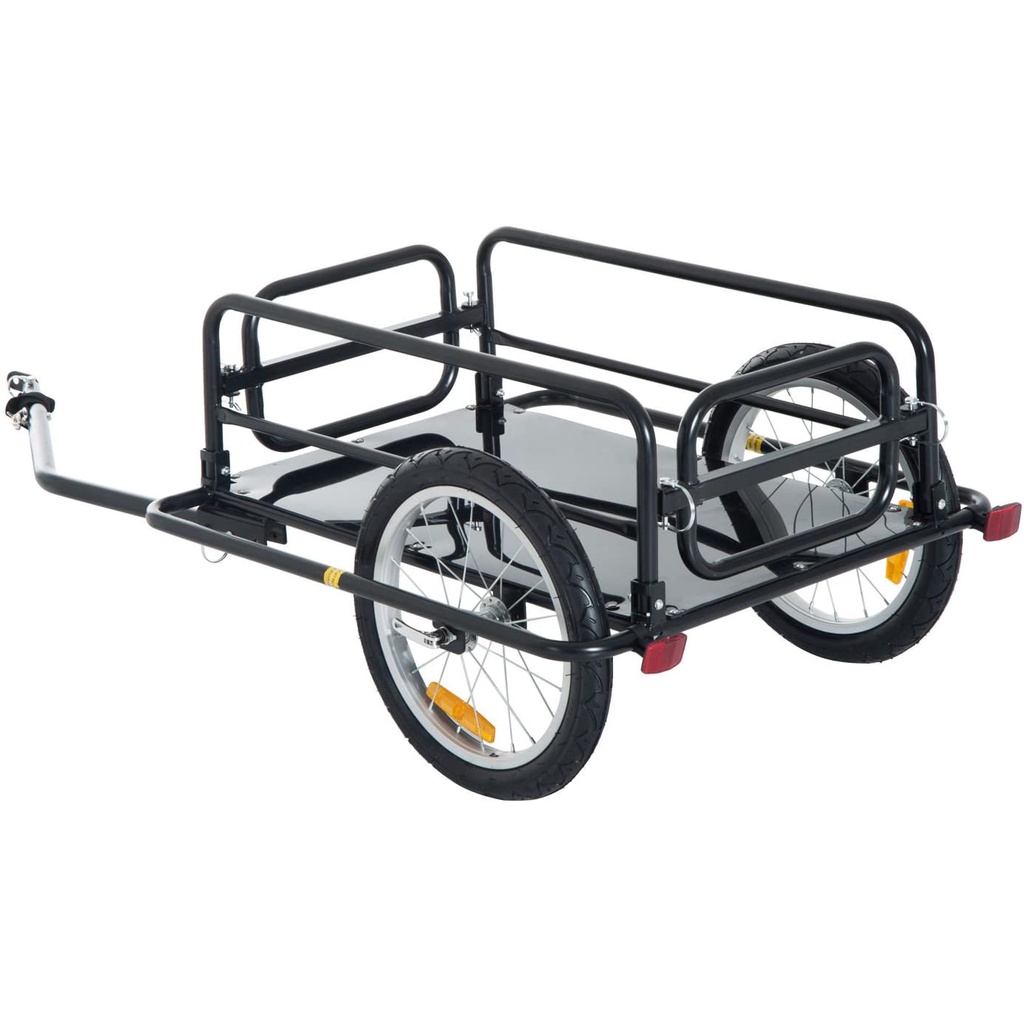Foldable Bike Cargo Trailer – Heavy-Duty Bicycle Cart with Hitch, 16 ...