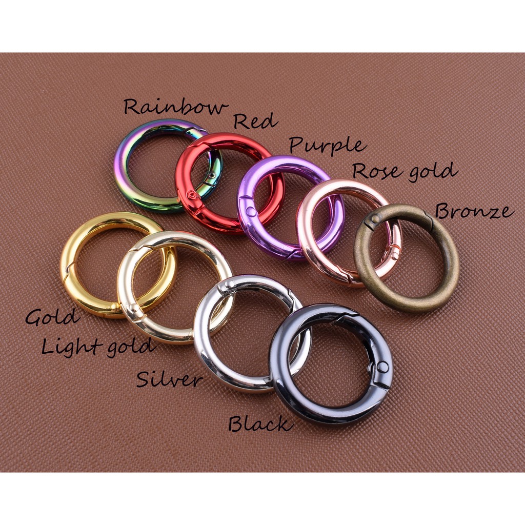 Small Spring Gate Rings,Colorful Push Snap Hook,20mm Metal Spring O ...