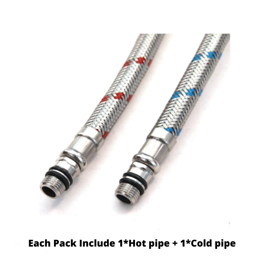 【SG】Hot Cold Hose Braided Faucet Water Tap Connector Hose Line Pipe for ...