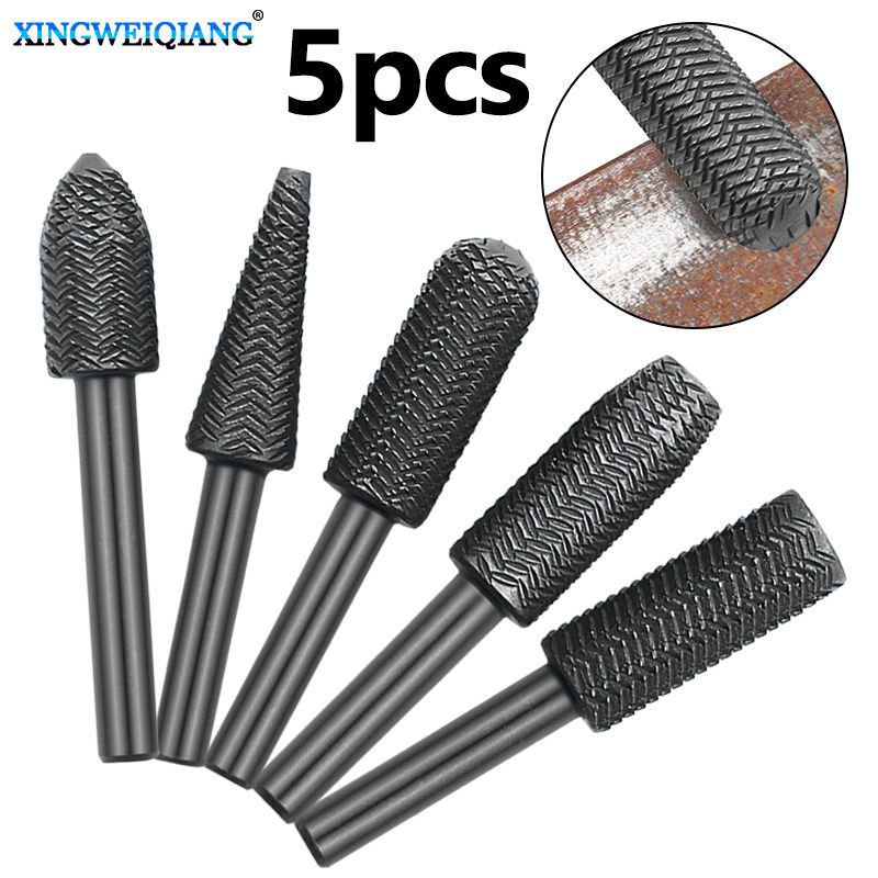 5-Piece Set Rotating Steel File Abnormal-Shaped Soft Metal Grinding ...