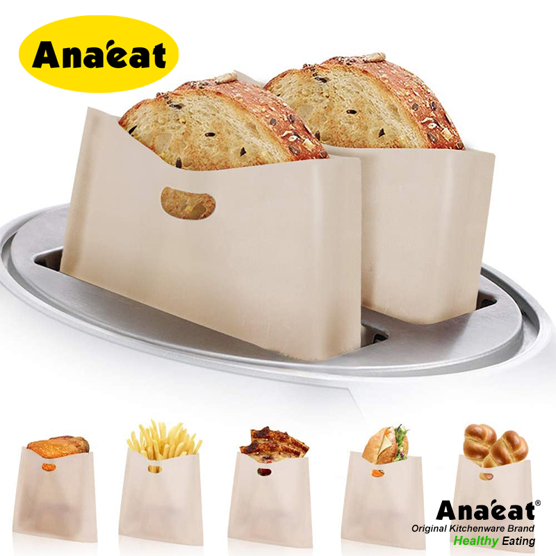 ANAEAT 3pcs Reusable Toaster Bag Non Stick Bread Bag Sandwich Bags ...