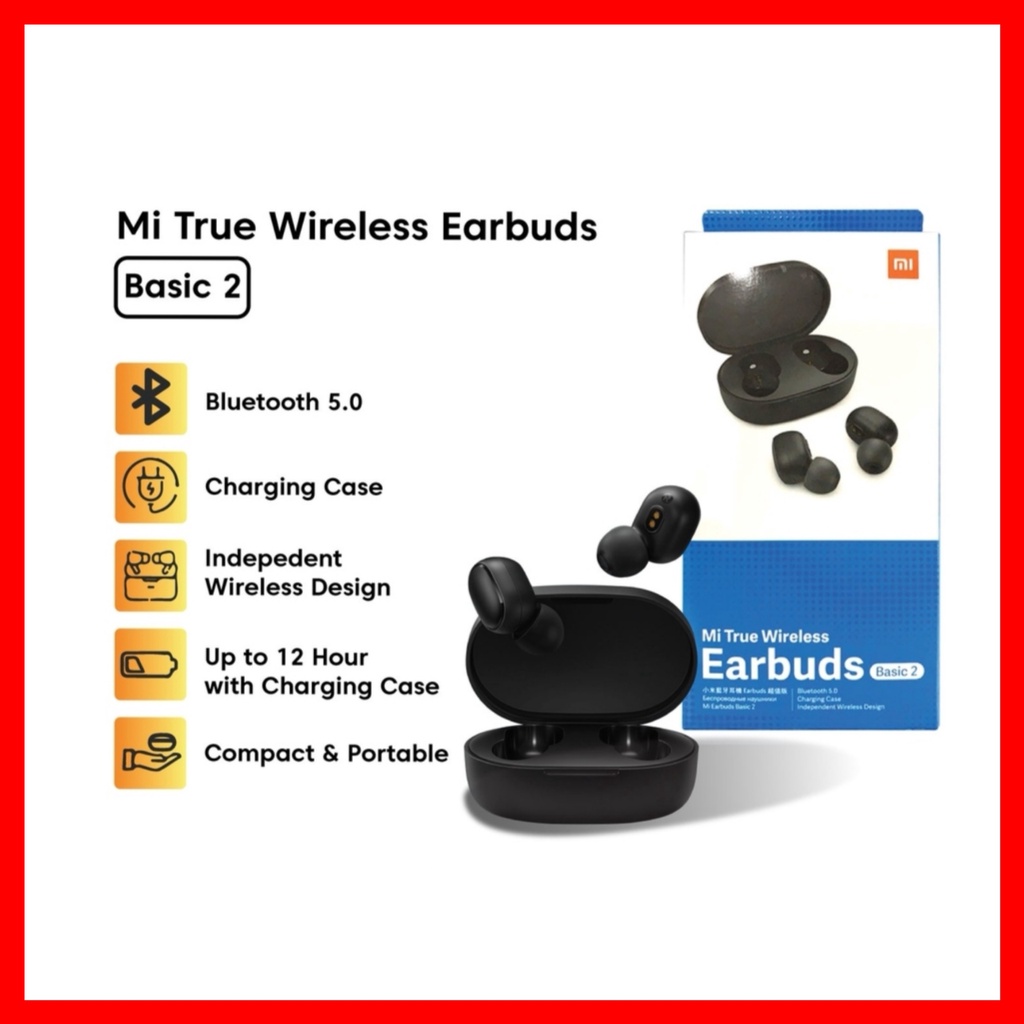 Xiaomi Mi True Wireless Earbuds Basic 2 Global Version - Black | Shopee ...