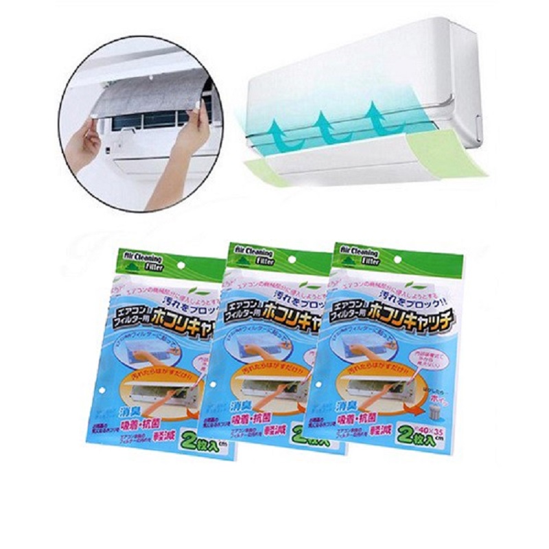 Ready stock🔥2Pcs Air Conditioner Filter Papers Anti-dust Net Cleaning ...
