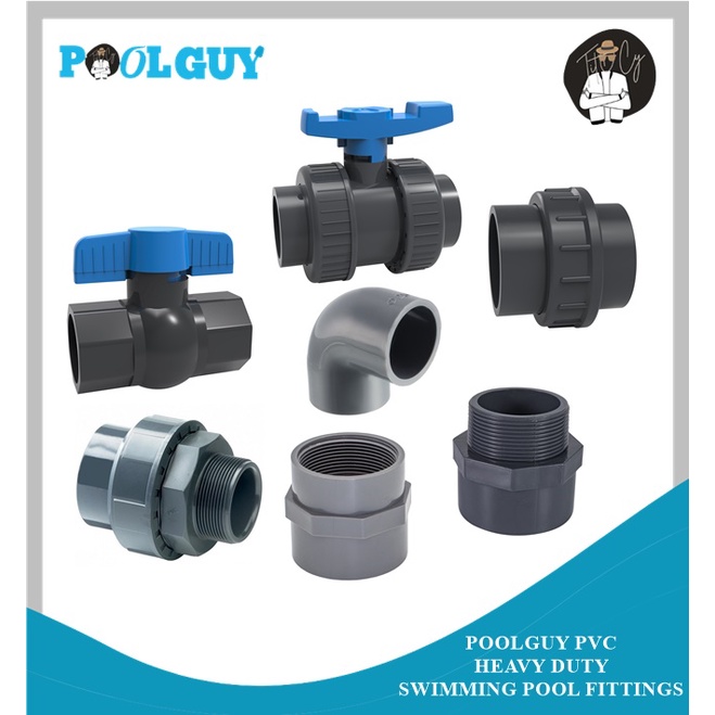 TITOCY POOLGUY HEAVY DUTY PVC SWIMMING POOL FITTINGS MALE ADAPTOR BALL ...