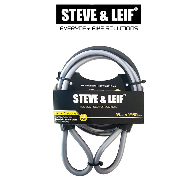 Steve & Leif Bicycle Double Loop Cable for Lock (10mmx1800mm) | Shopee ...