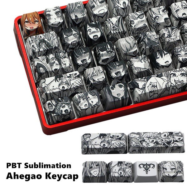 108 Style Key Ahegao Keycap PBT Sublimation Japanese Anime Keycap for ...