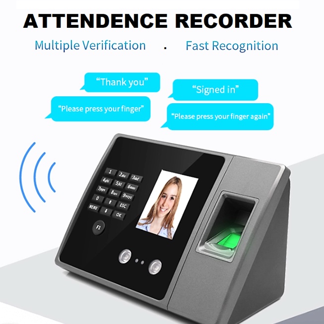 Biometric Authentication Fingerprint Face Recognition Time Attendance ...