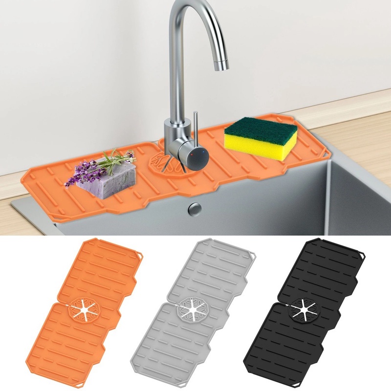 Kitchen Faucet Absorbent Mat Sink Splash Guard / Countertop Drainage ...
