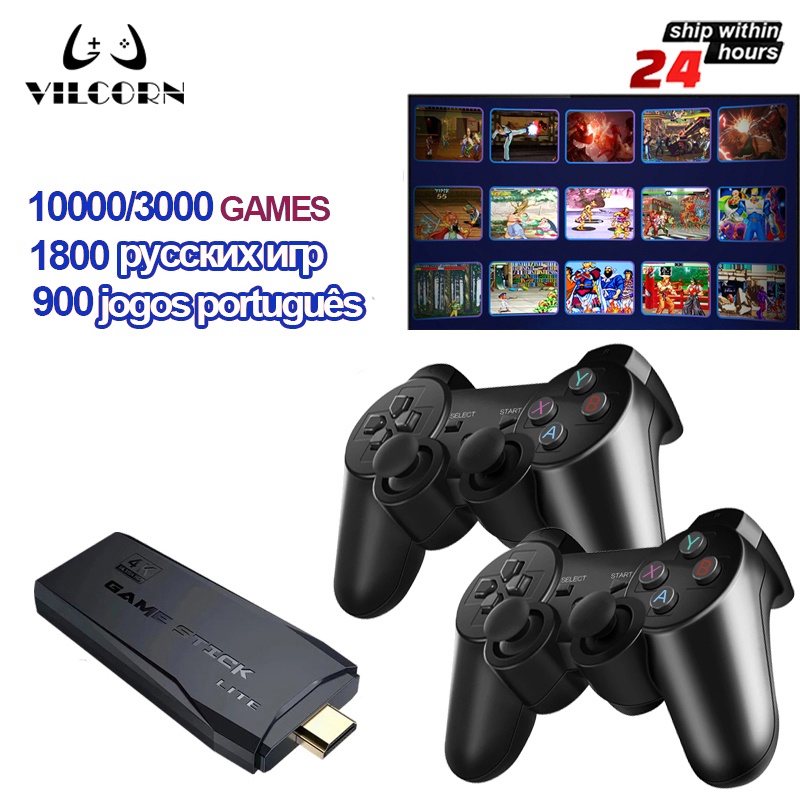 HDMI Retro Video Game Stick 4k TV For PS1 GBA SNES 64 Bit 10000 Retro ...