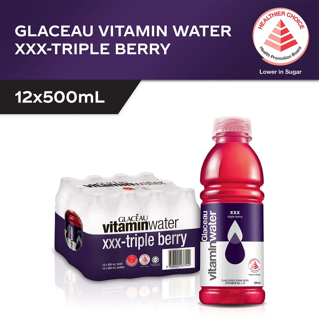 Glaceau Vitamin Water - Restore, Essential, Power C, Triple X (1 carton ...
