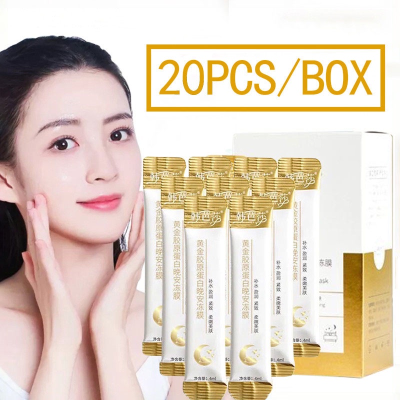 [20PCS/BOX] Gold Collagen Jelly Sleeping Mask Anti-aging Moisturizing ...