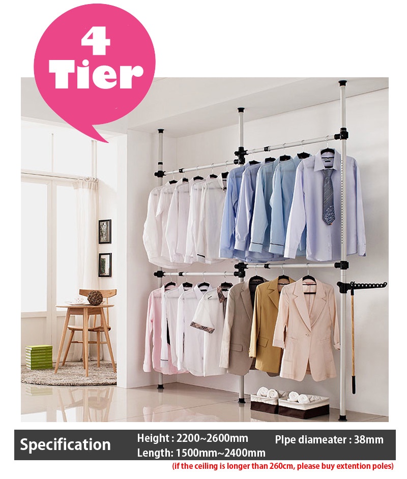 4 Tier Hanger / Clothes rack / Organizer / Let’s Mary Store | Shopee ...