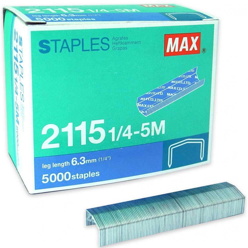 MAX Staples 2115 1/4-5M | 6.3mm leg length | 5000 staples | Shopee ...