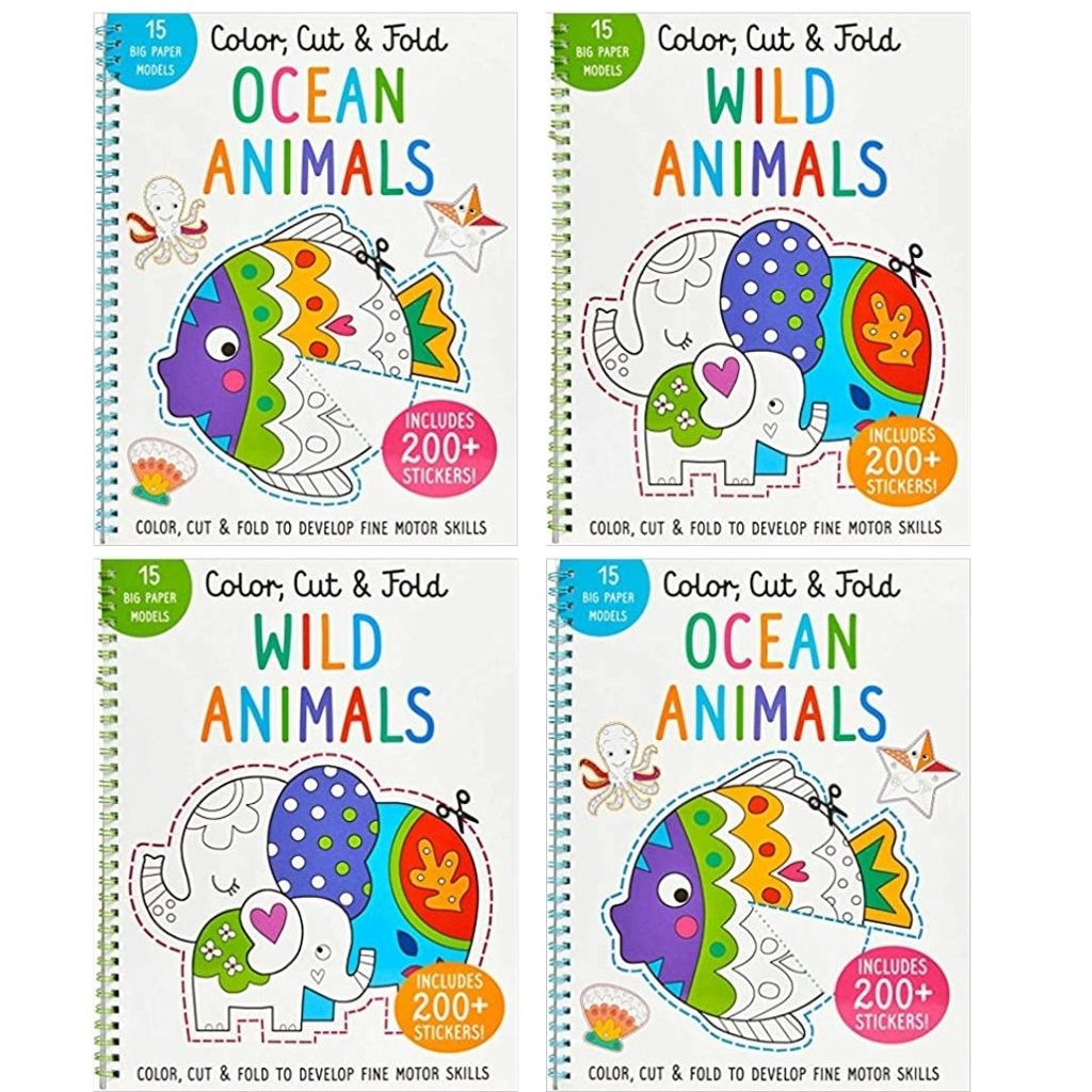 Color, Cut and Fold : Ocean Animals/Wild Animals (Studiofun) | Shopee ...
