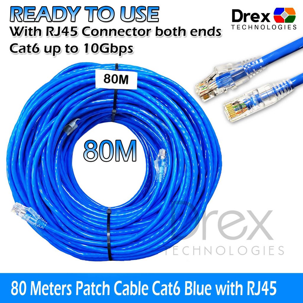 80M Gigabit Cat6 Cat6E Utp Lan Cable Patch Cord Cable With Rj45 Cat6E ...