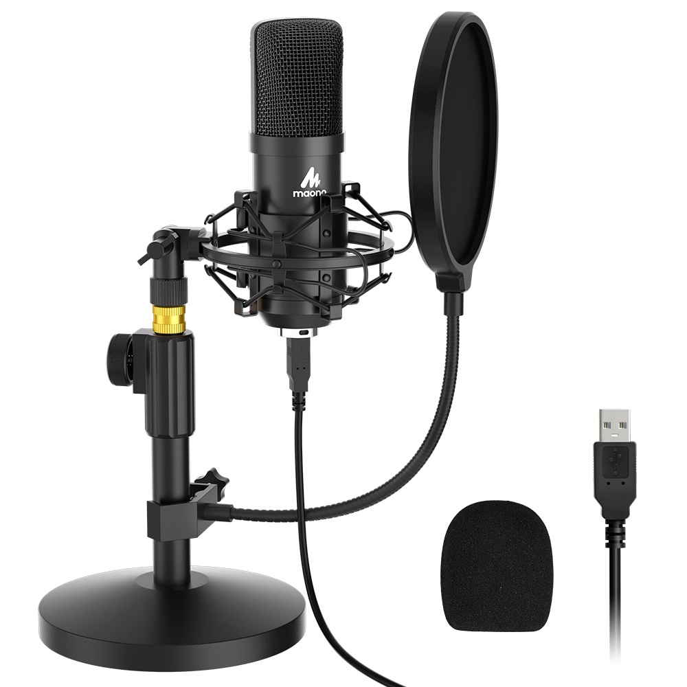 Condenser USB Mic MAONO USB Microphone Kit - 192KHZ/24BIT Podcast ...