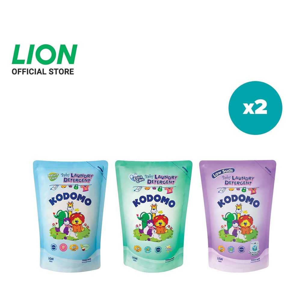 [Bundle of 2] Kodomo Baby Laundry Detergent Refill 900ml/1L | Shopee Singapore