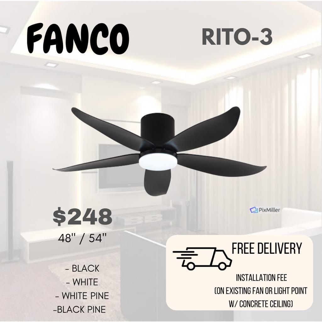 (MEGA installation promo) Fanco rito-5 DC smart ceiling fan 5 blades 6 ...