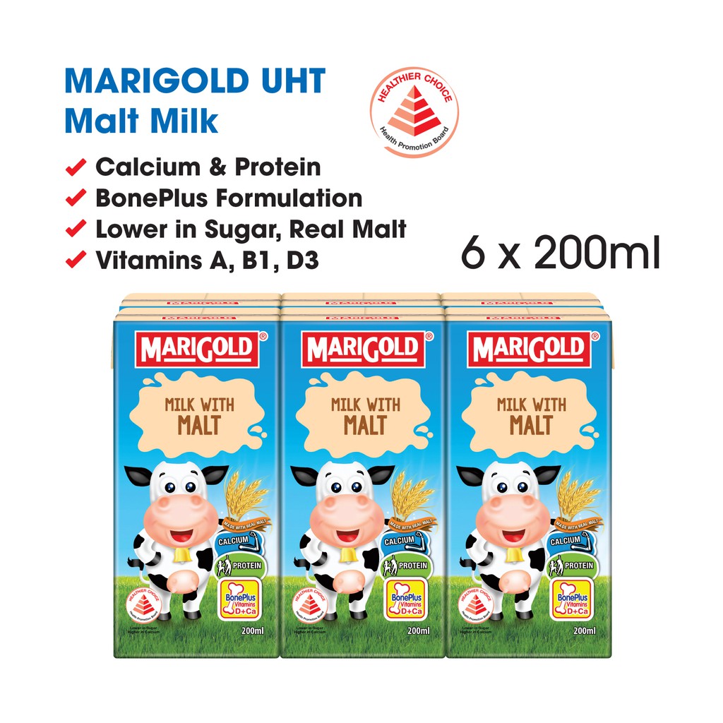 Marigold UHT Malt Milk 200Ml (Halal) | Shopee Singapore