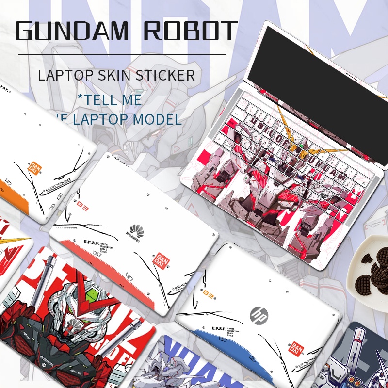 diy gundam robot laptop sticker art decals pre-cut to fit laptops ...