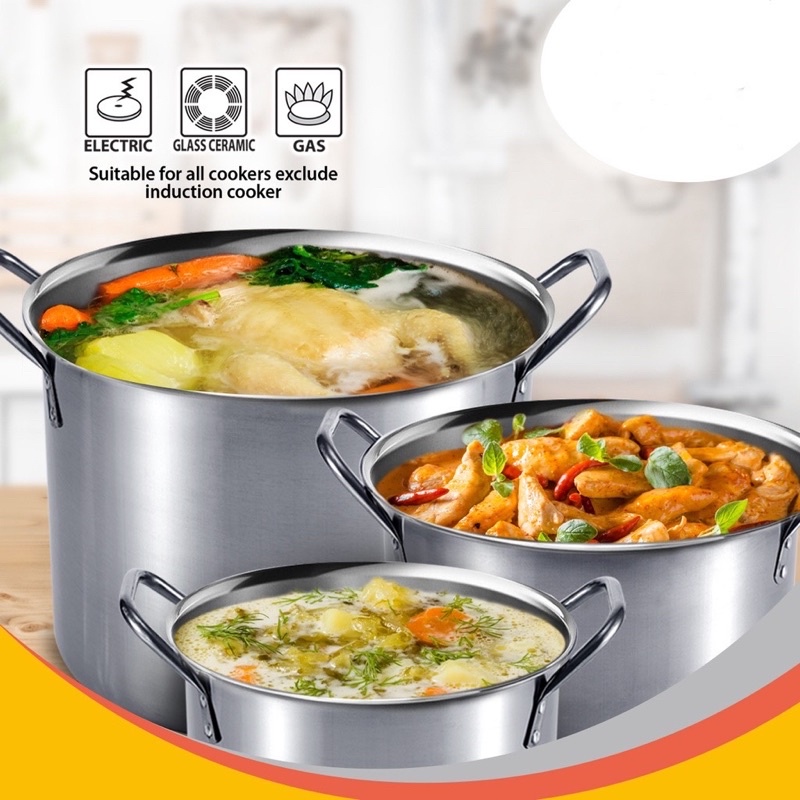 Stainless Steel Pot 24/26/28/30cm Casserole Cooking Pot / Deep Storage ...