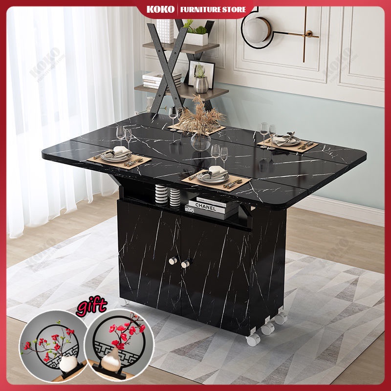 European modern style household folding dining table multi-function ...