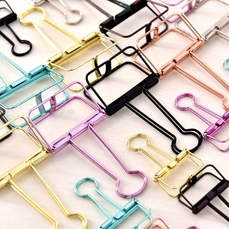 8 colors optional hollow metal storage long tail clip color binder S/M ...