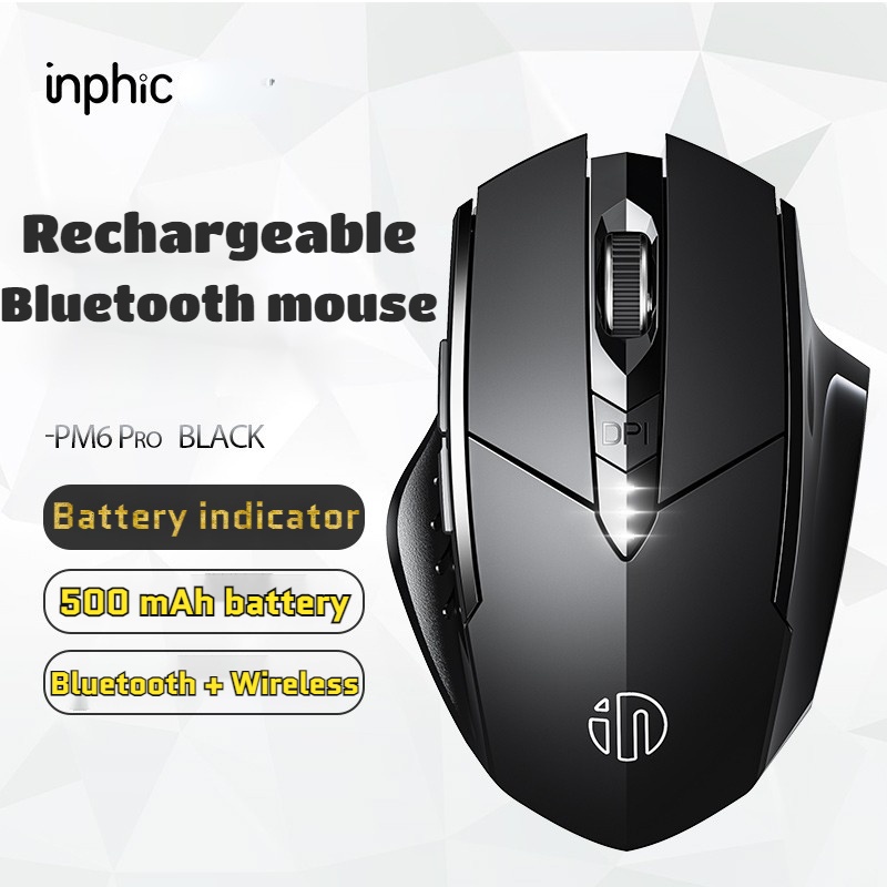 INPHIC A1 Rechargeable Wireless Mouse Gaming 2.4GHz Ergonomic Bluetooth ...