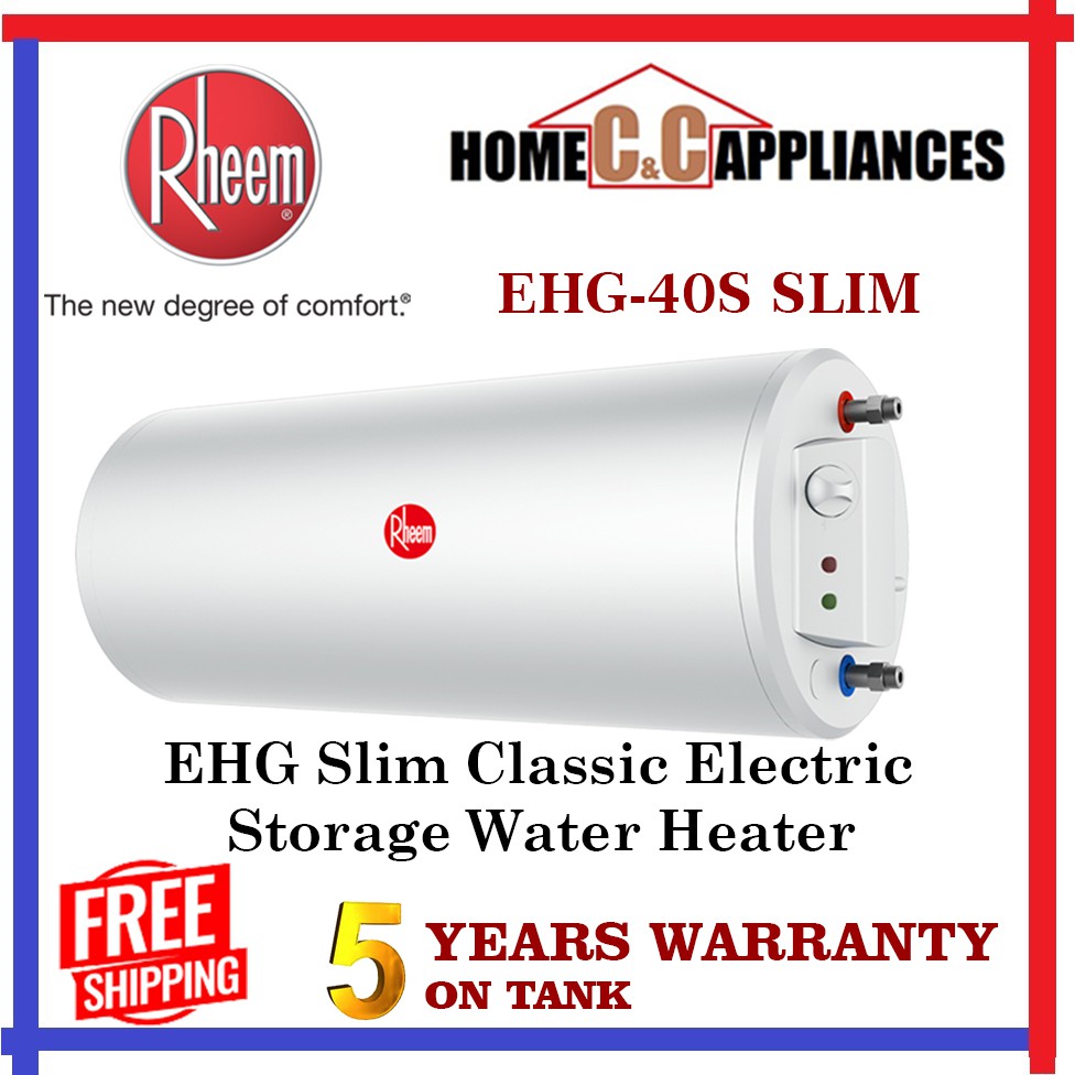 Rheem water heater EHG-40S Slim Electric storage heater | 5 years ...