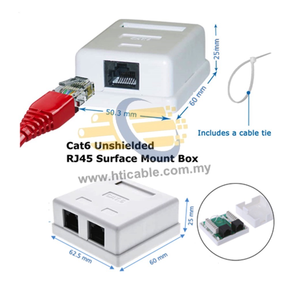 TM Passed RJ45 CAT6 Internet Junction Box / Wall Mount Socket Jack ...
