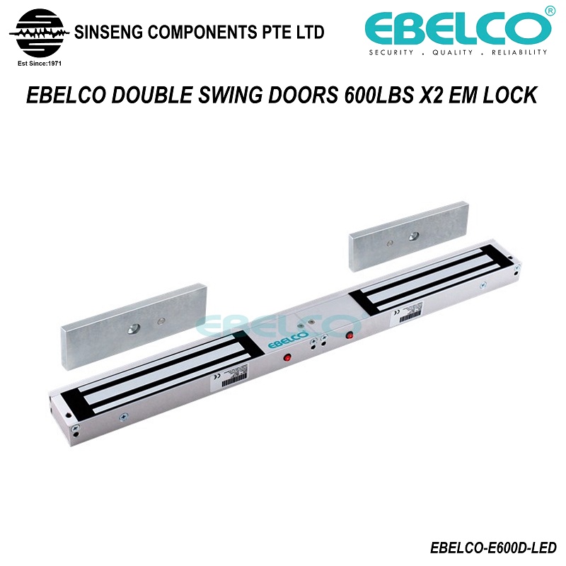 EBELCO Double EM Lock with LED for Double Swing Door 600LBS X2 Double ...