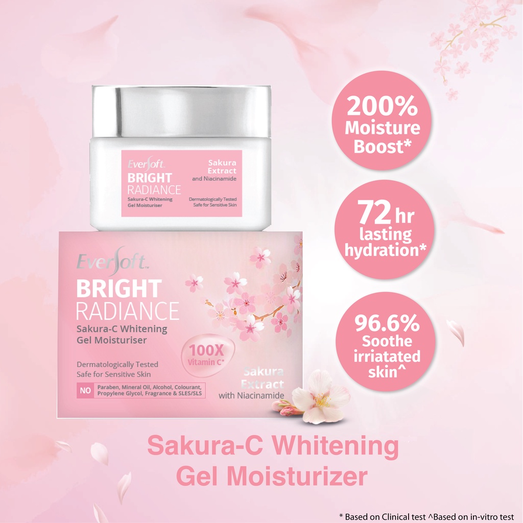 EVERSOFT Bright Radiance Whitening Gel Moisturiser 50g | Shopee Singapore