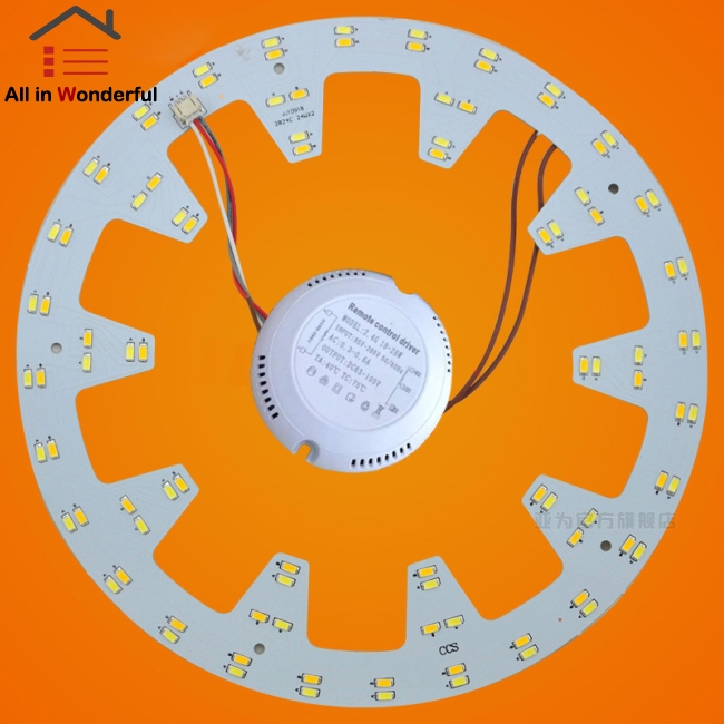 10.82in Diameter 24W 96 LEDs 5730 SMD two Light Colors LED Ceiling Light Aluminum PCB Board ...