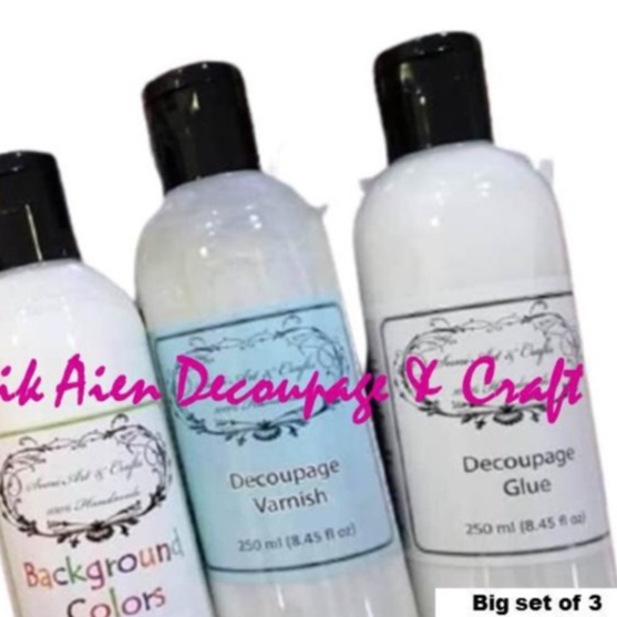 SuNi Art and Craft 250ml Decoupage Starter Set of 3 for decoupage ...