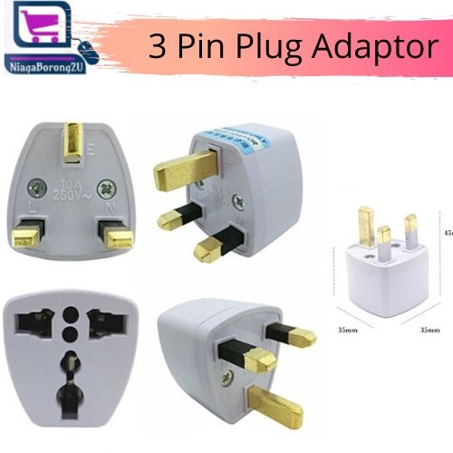 Universal 3 Pin Plug Adaptor 2 Pin Multi Pin To 3 Pin plug | Shopee ...