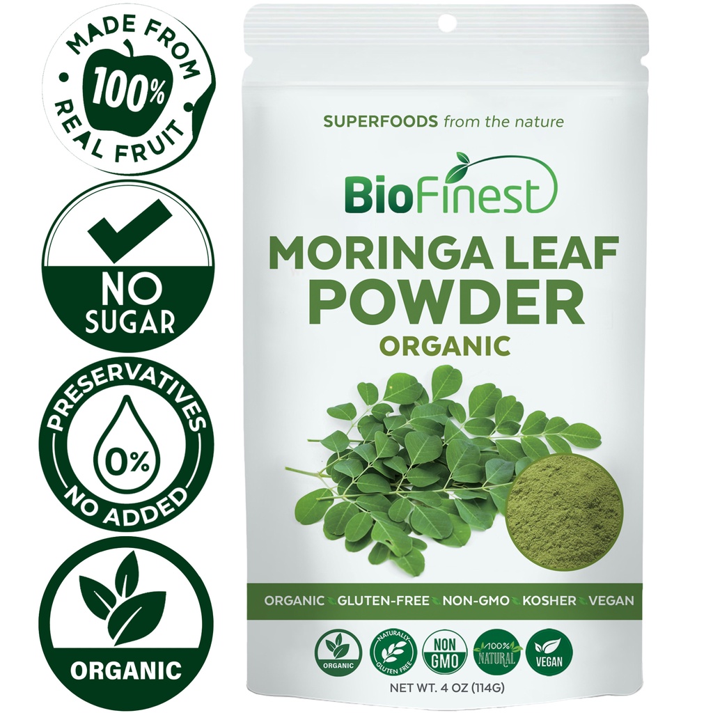Biofinest Moringa Leaf Powder Pure Organic Freeze Dried Superfood 114g ...