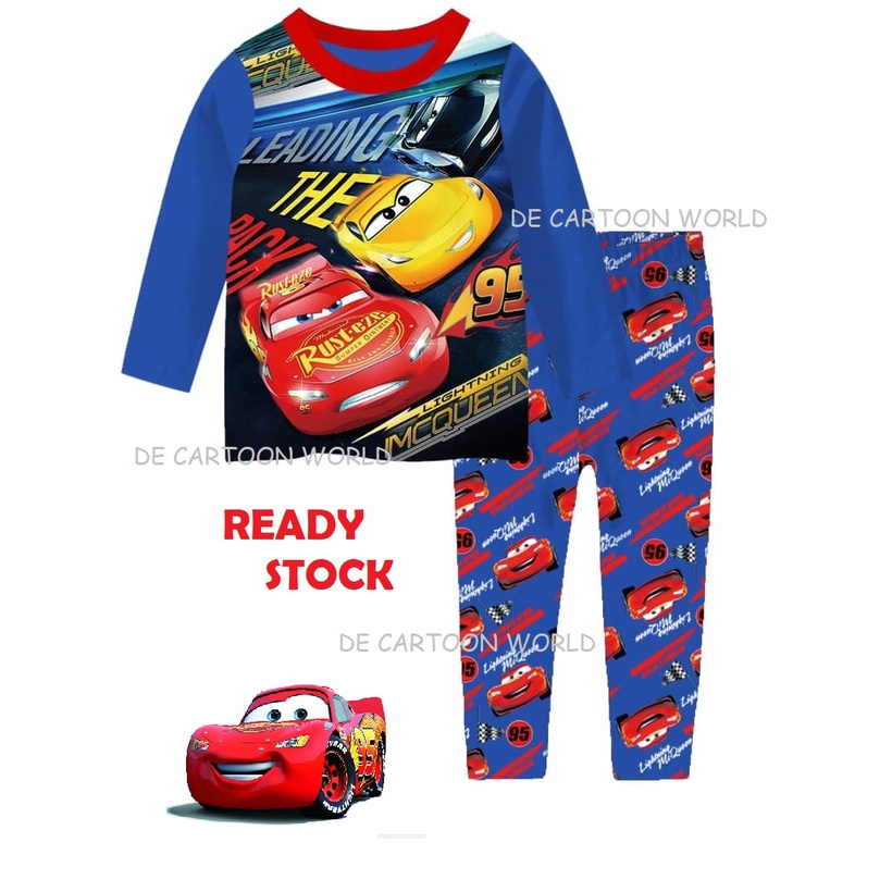 DISNEY CARTOON CARS LIGHTING MCQUEEN LONG SLEEVE LONG PANT BOY COTTON ...