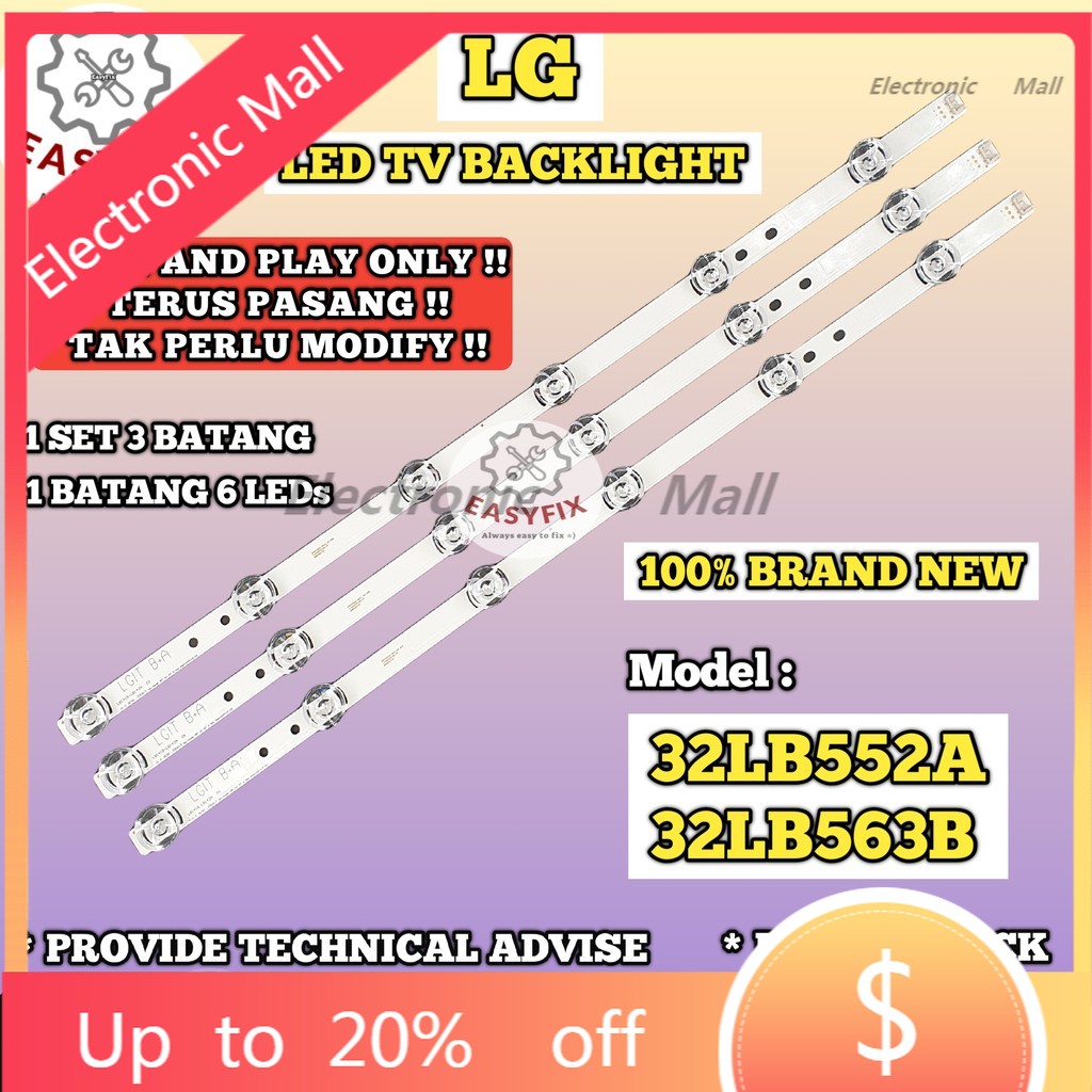 / Backlight Strips 32LB552A 32LB563B LG 32 INCH LED BACKLIGHT ( LAMPU ...