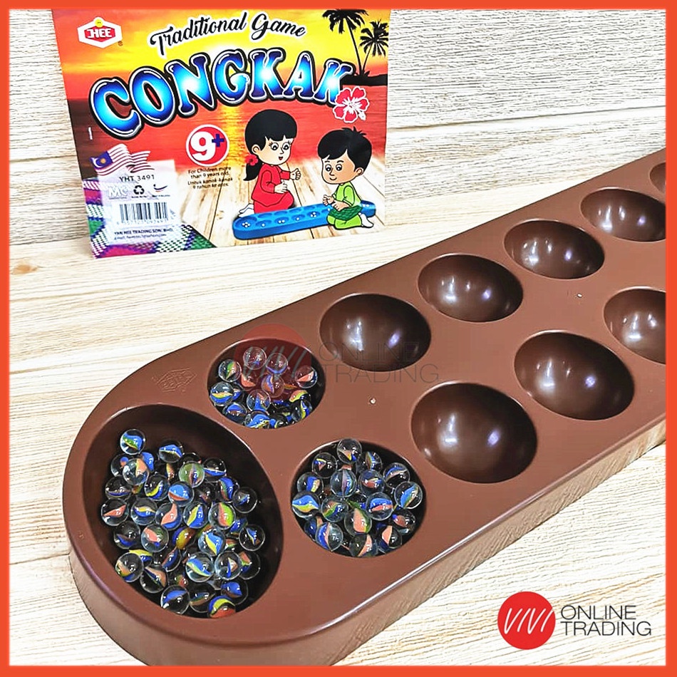 Traditional Games Plastic Congkak With 2 Pack Marbles Mainan Kanak ...
