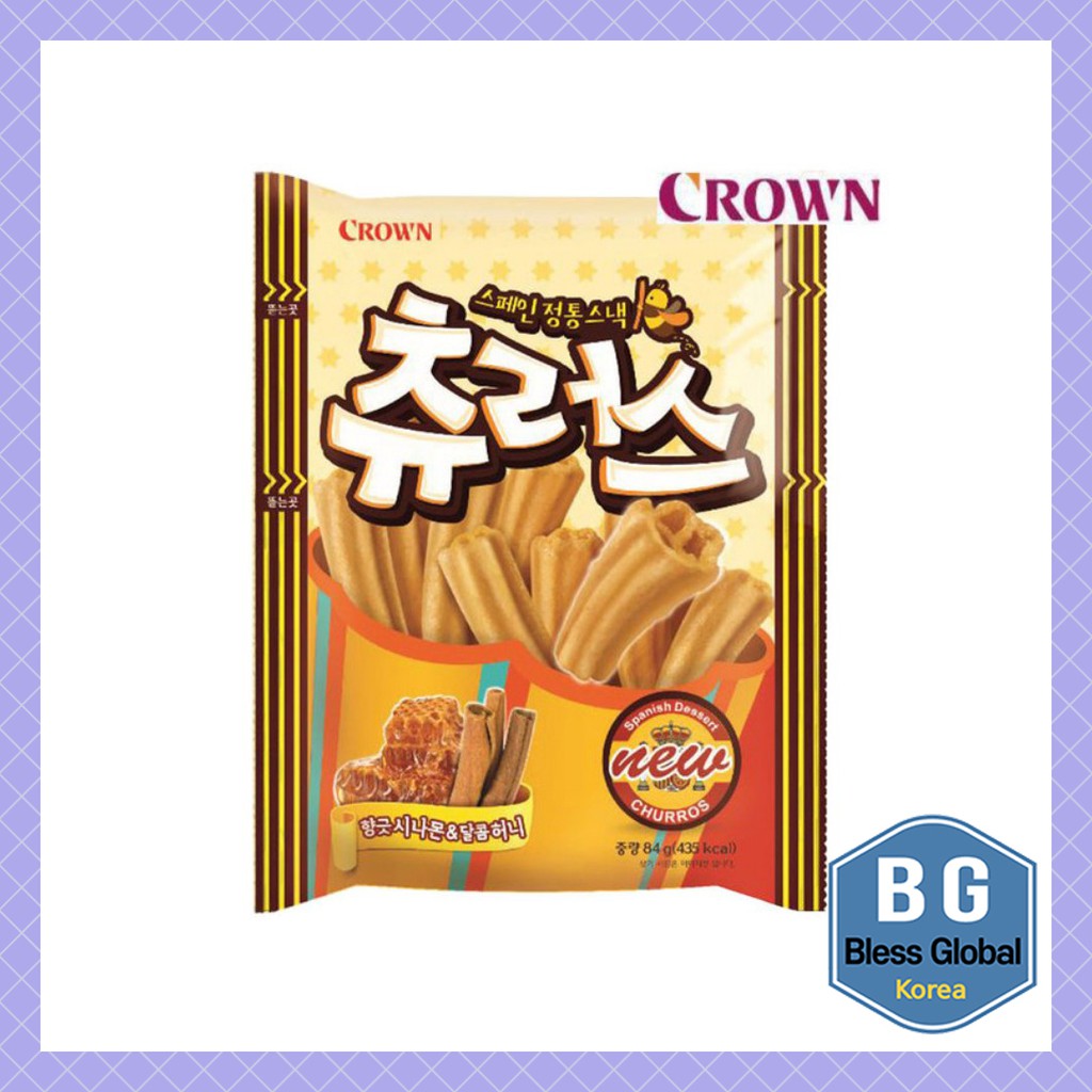 CROWN Churros Snack 84g /Bundle of 3 /Sweet Korean Snack | Shopee Singapore