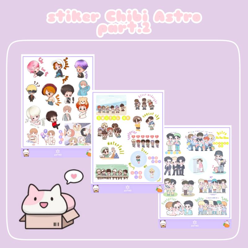 Chibi Astro sticker part.2 jinjin MJ Cha Eun woo Moonbin Rocky sanha ...