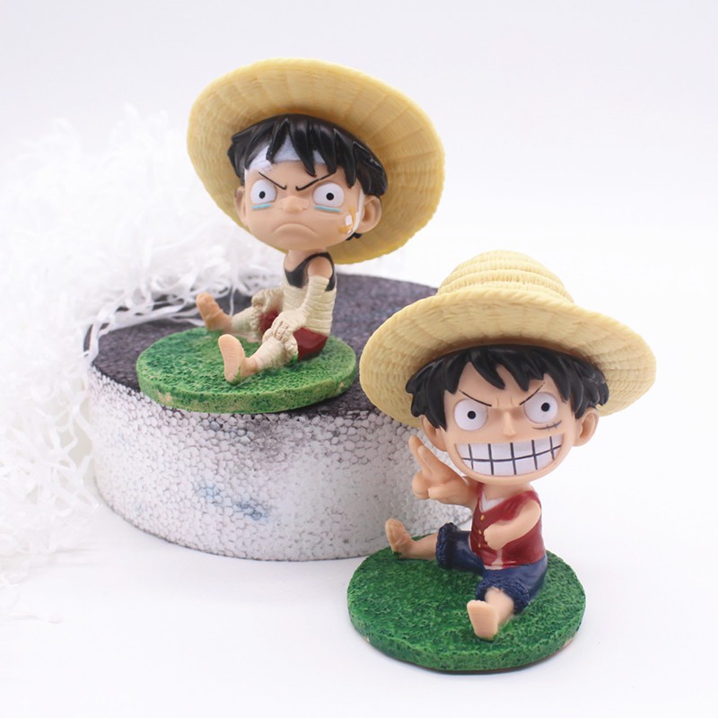 One Piece Theme Cartoon Doll Cake Topper Rubber man Luffy Cake ...