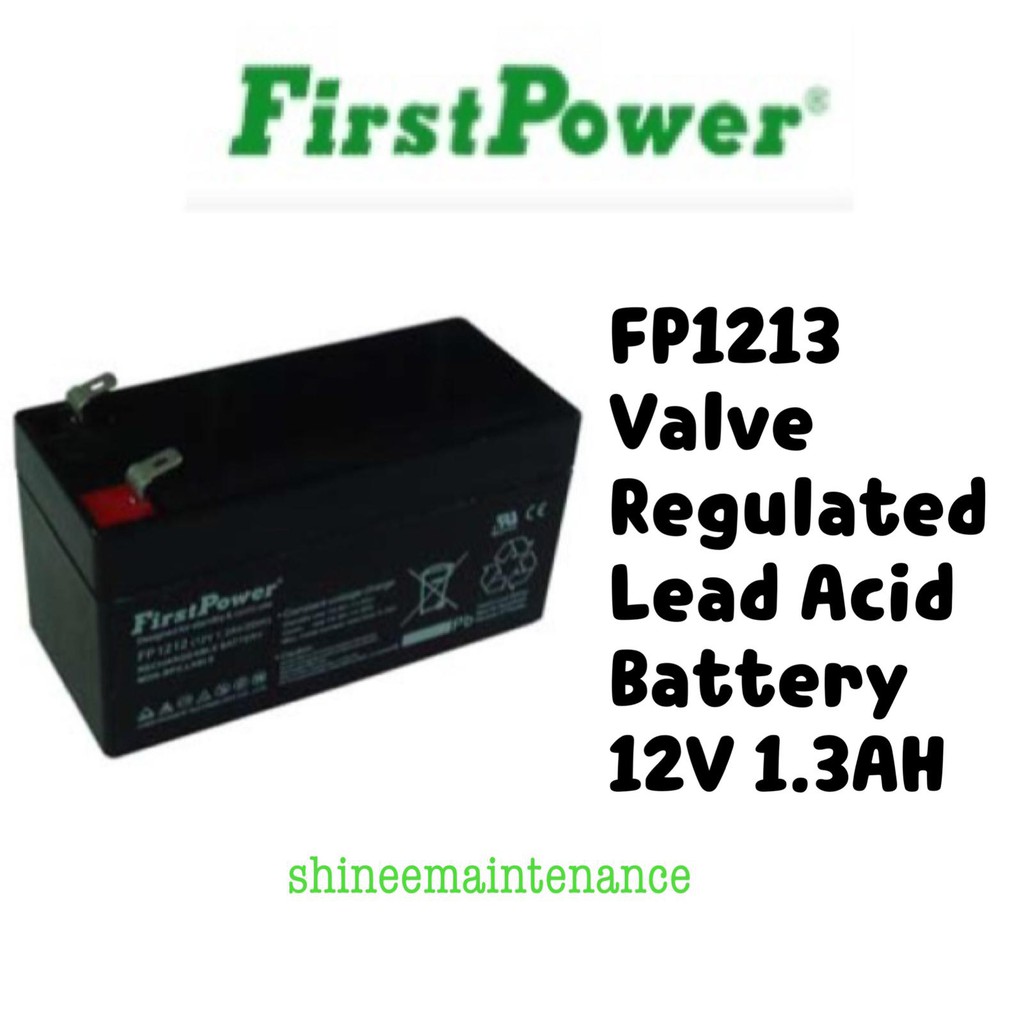 First Power Rechargeable Sealed Lead Acid Battery 12V 1.3AH - FP1213 ...