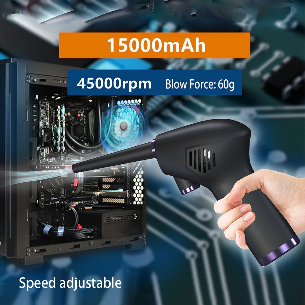 SMARTECK Air Duster Cordless Electric Air Blower 15000mAh 45000 RPM 70M ...