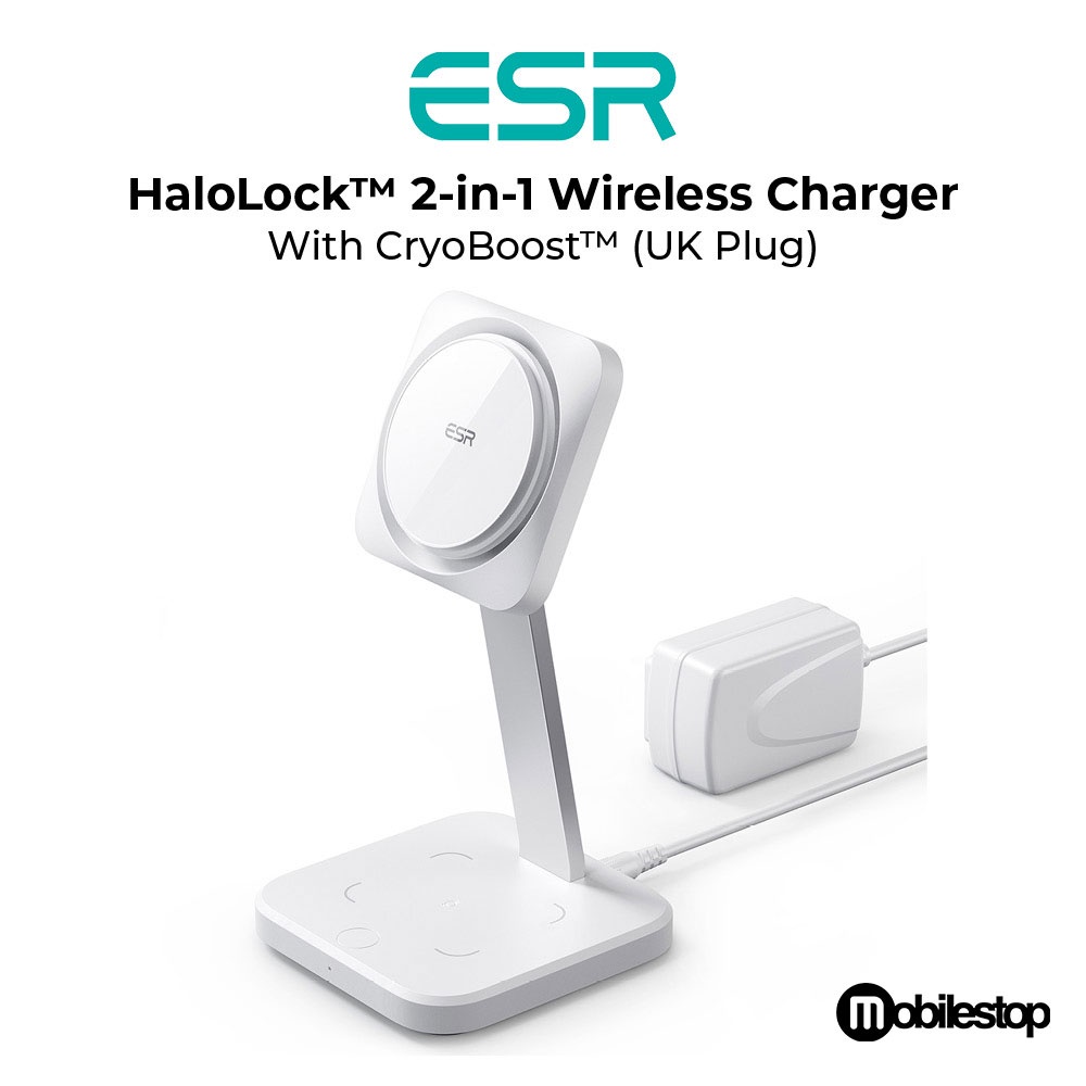 ESR HaloLock 2-in-1 Wireless Charger with CryoBoost (UK Plug) | Shopee ...