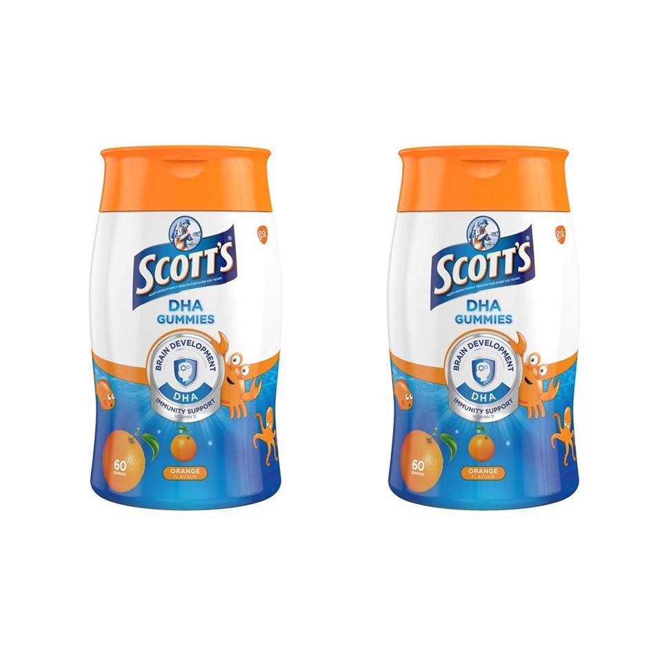 [Bundle of 2] SCOTT's DHA Chewable Gummies, Fish Oil Omega 3 Children ...