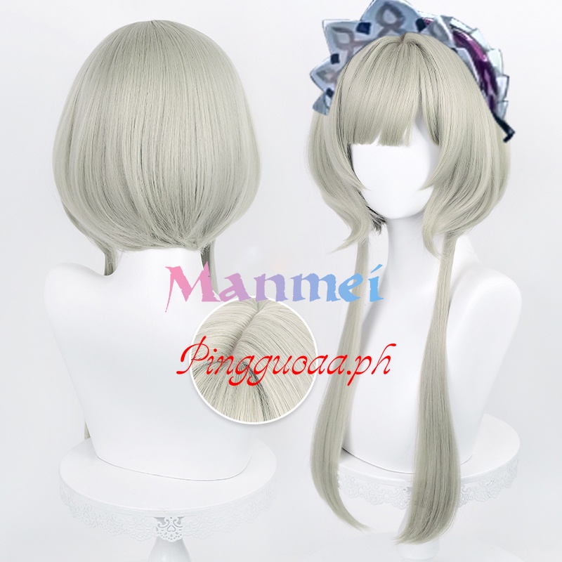 Manmei Genshin Impact Fatui Sandrone Cosplay Wig 60cm Light Linen Hair ...
