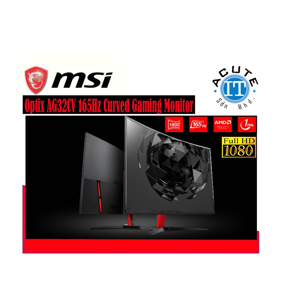MSI Optix AG32CV 165Hz Curved Gaming Monitor | Shopee Singapore