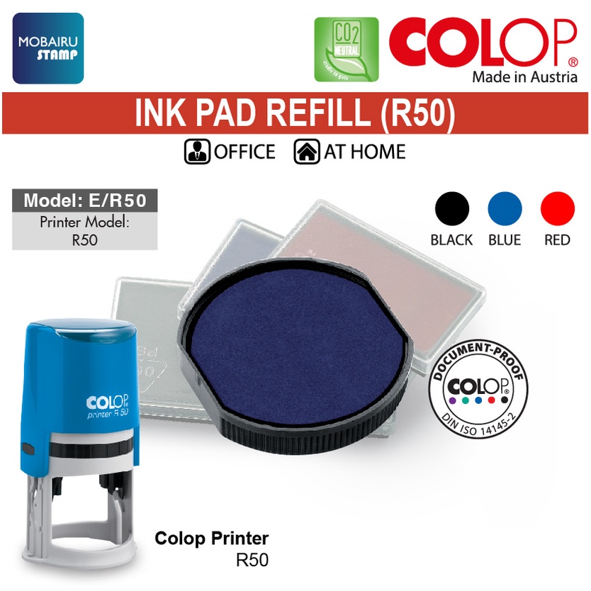 Ink Pad/Cartridges Refill for Self Inking Stamps - COLOP Printer Round R50, R40, R30, R24 & R17 ...